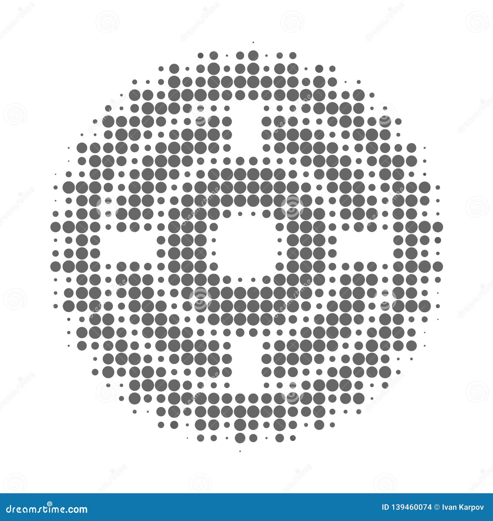 Clock Wheel Halftone Dotted Icon Stock Vector - Illustration of ...