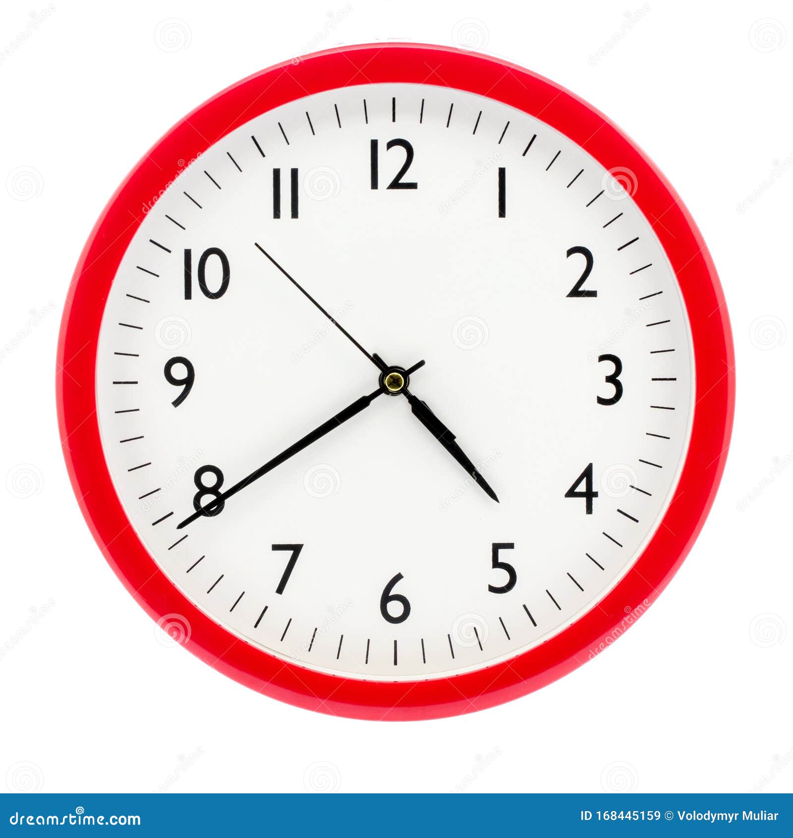 The Clock with White Dial and Red Frame Shows 16 4 Hours 40 Minutes ...