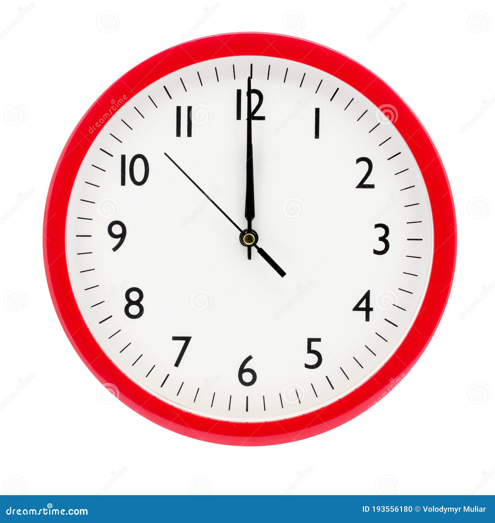 Clock on a White Isolated Background Shows 12 O`clock on New Year`s Eve ...