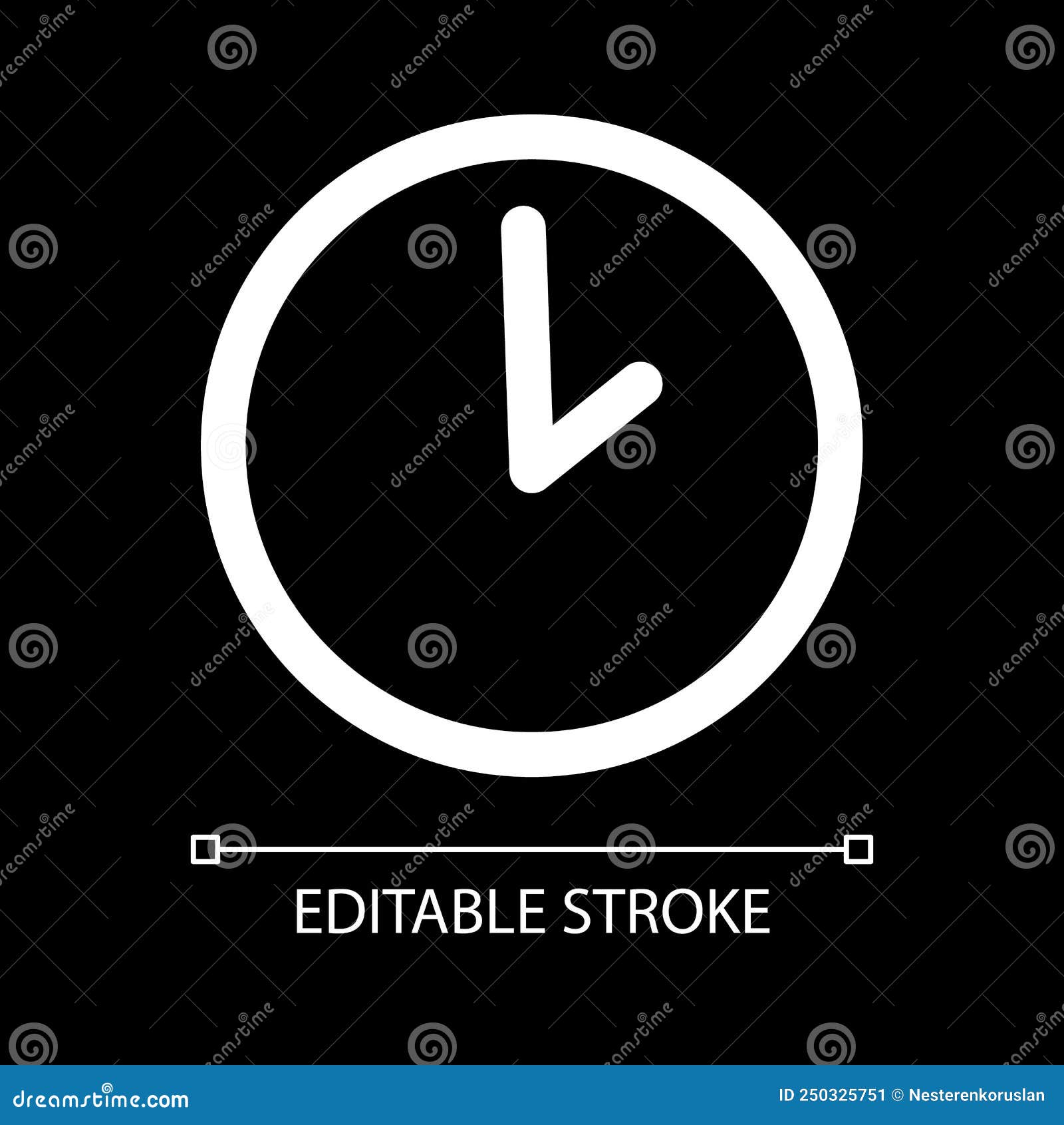 Clock White Linear Ui Icon for Dark Theme Stock Vector - Illustration ...
