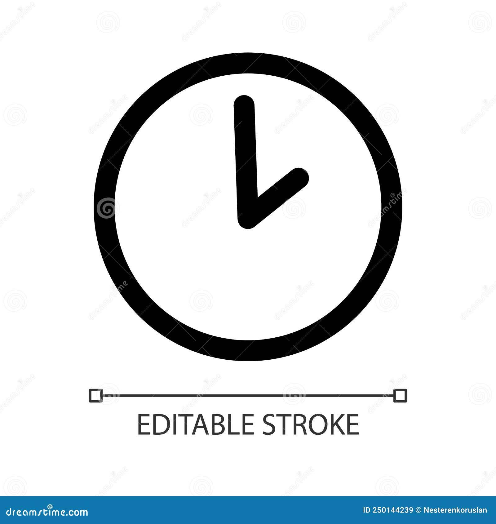 Clock white linear ui icon stock vector. Illustration of application ...