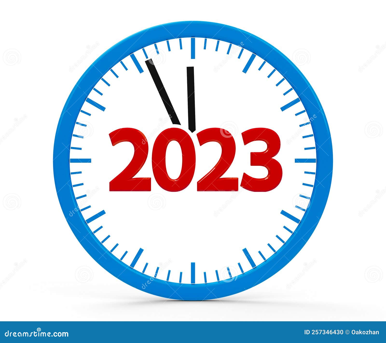 Clock 2023, whole stock illustration. Illustration of figure - 257346430