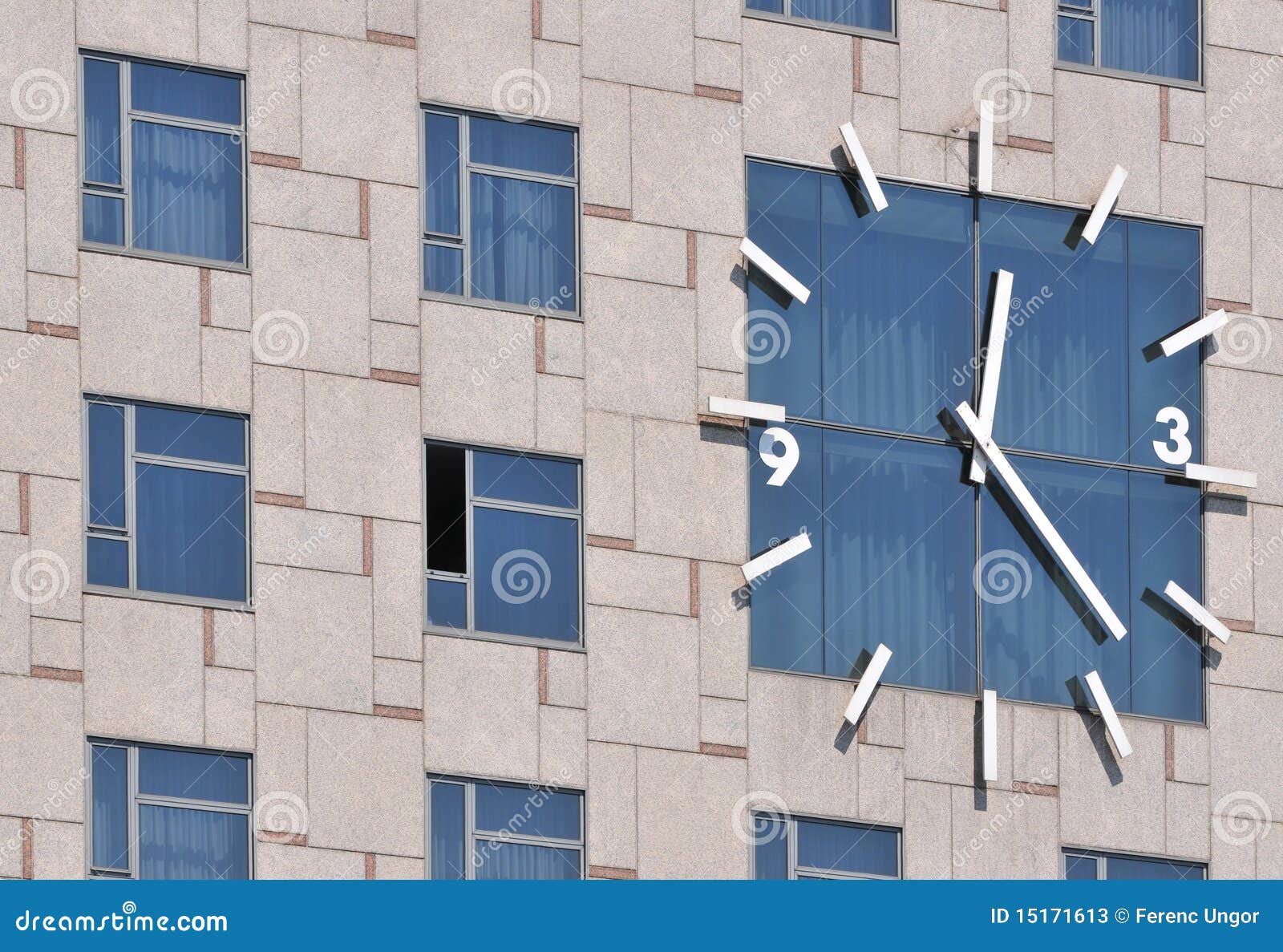 Clock and windows stock image. Image of building, hands - 15171613