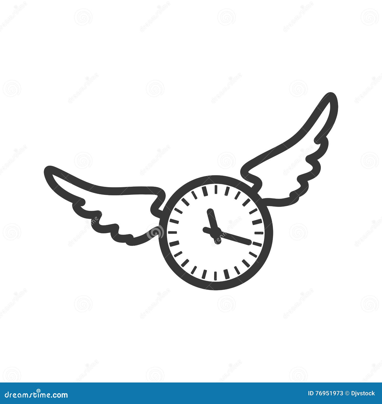 Clock Wings Circle Time Traditional Icon. Vector Graphic Stock Vector ...