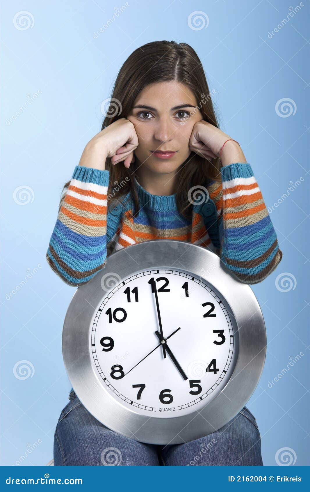Clock Woman stock photo. Image of hold, deal, corporate - 2162004