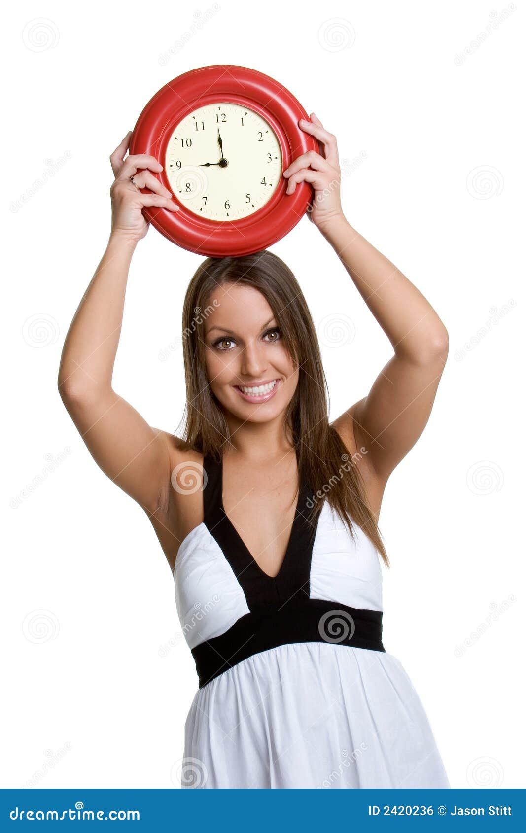 Clock Woman stock photo. Image of woman, smile, teenager - 2420236