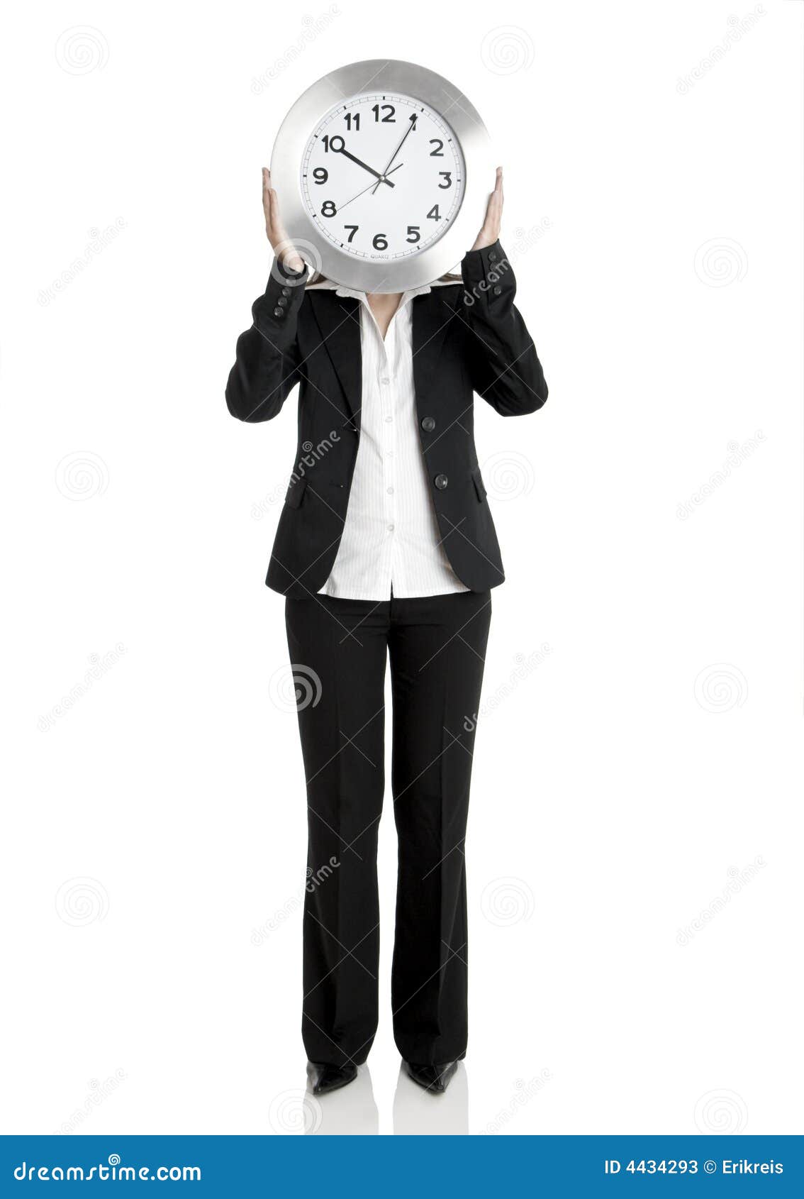 Clock woman stock image. Image of businesswoman, hour - 4434293