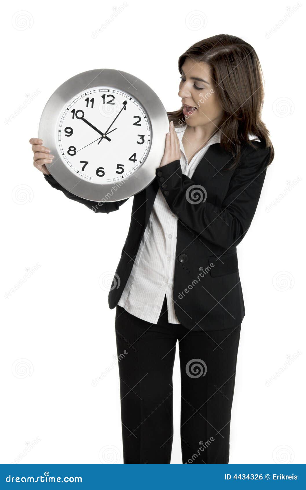 Clock woman stock photo. Image of clock, business, happy - 4434326