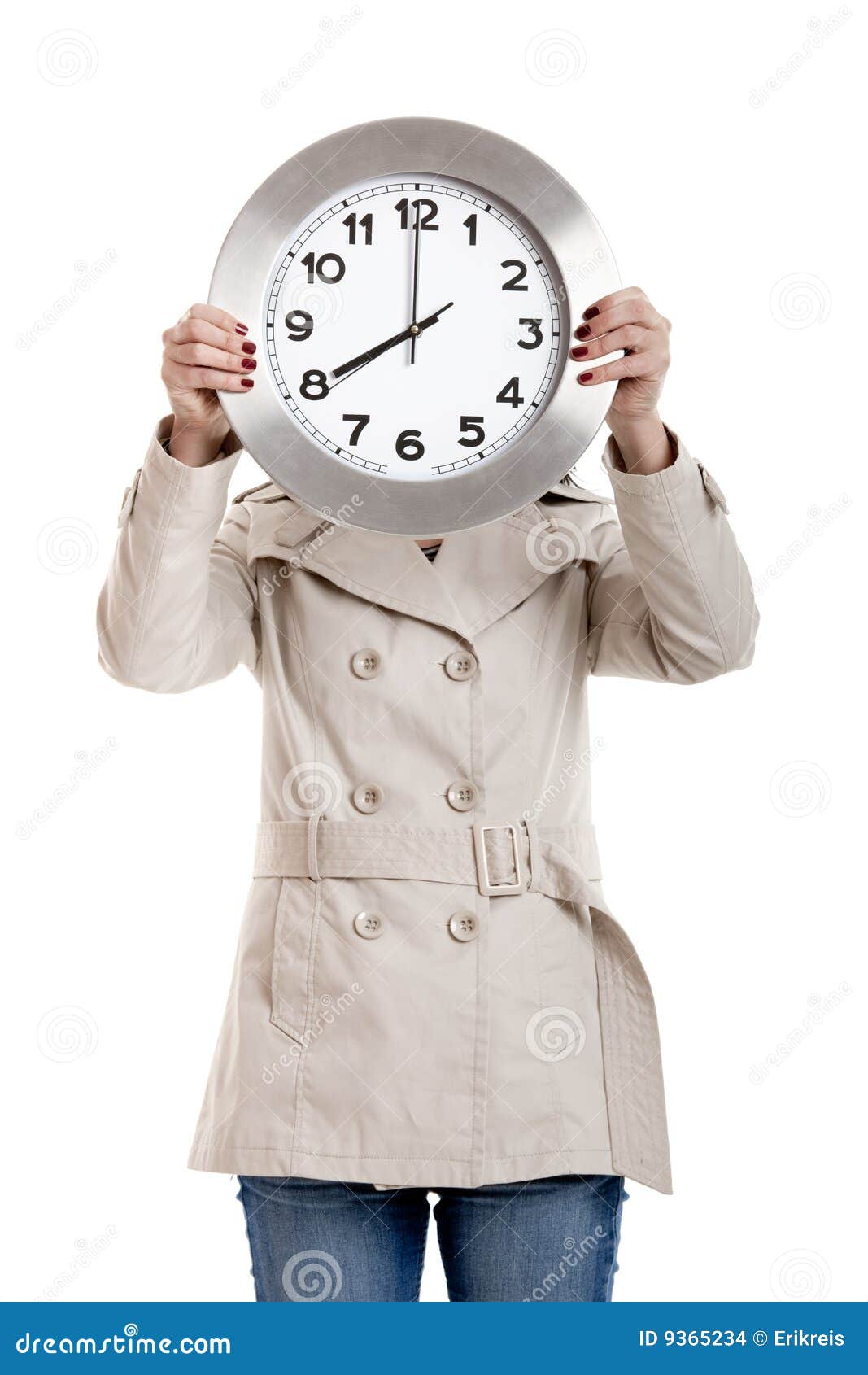 Clock Woman stock photo. Image of caucasian, minute, background - 9365234