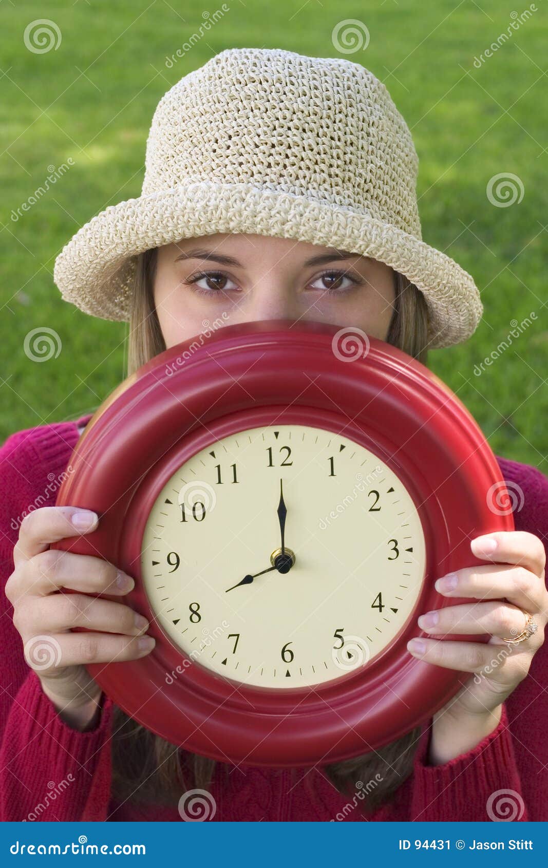 Clock Woman stock image. Image of young, people, clocks - 94431