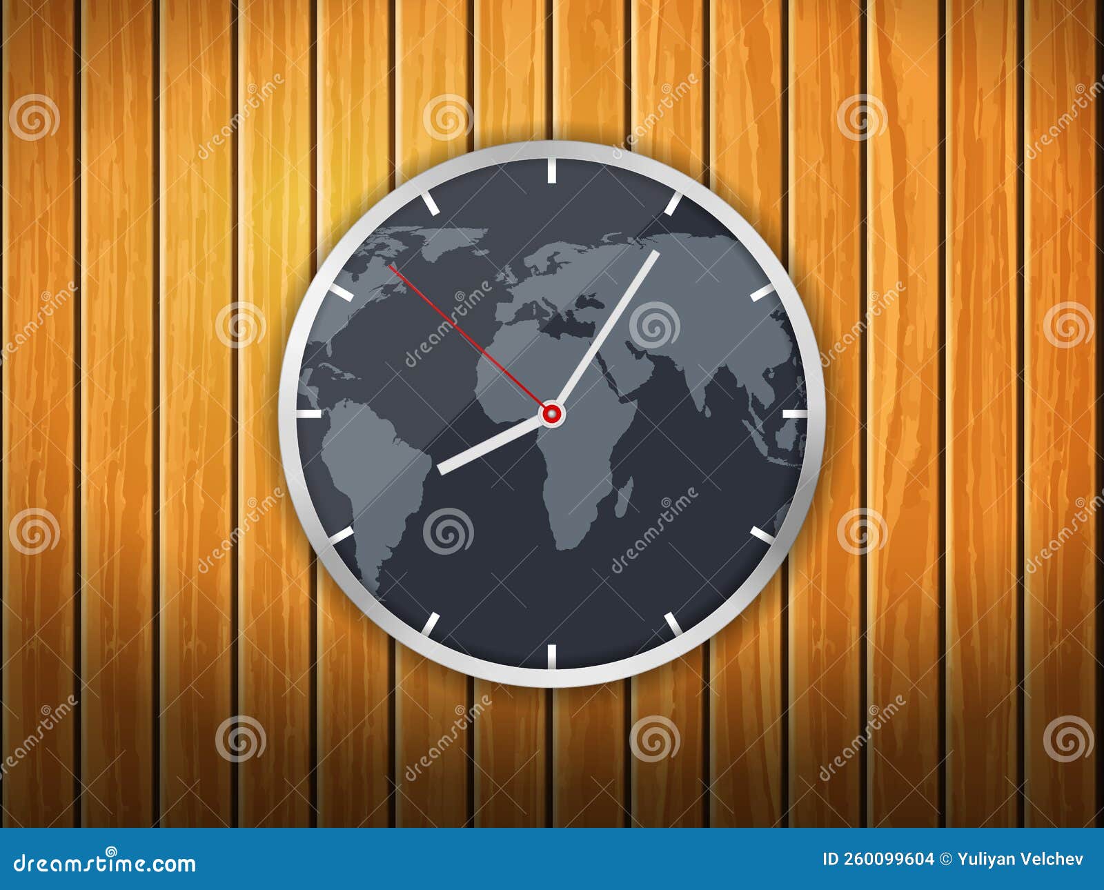 Clock on wood stock vector. Illustration of simple, timer - 260099604