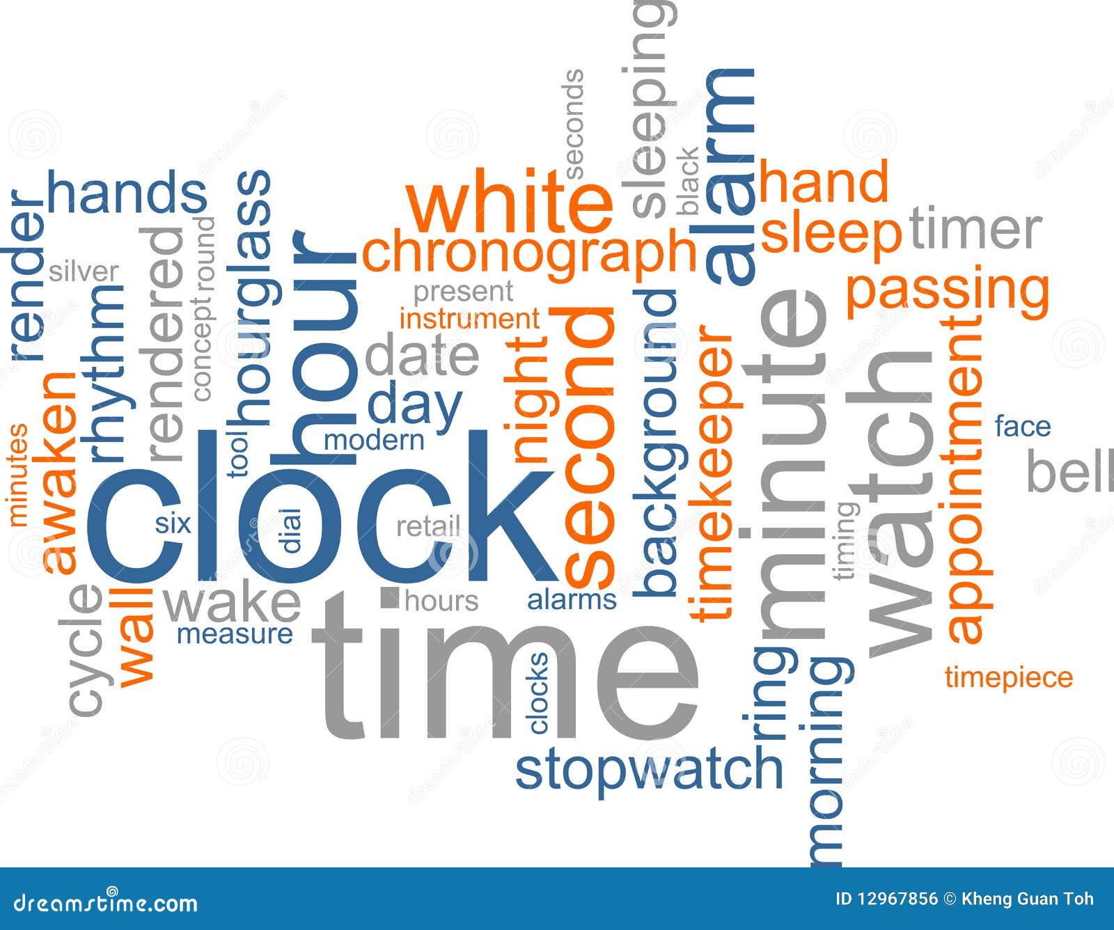 Clock word cloud stock illustration. Illustration of timer - 12967856