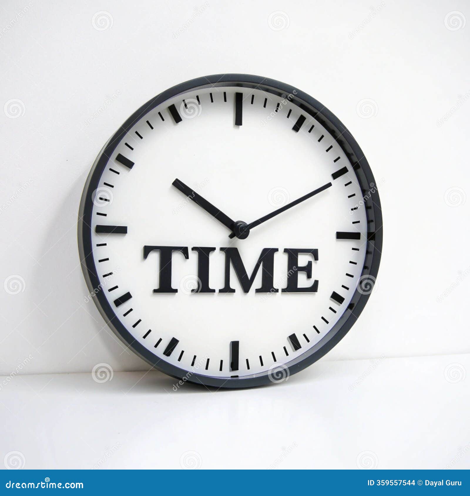 Clock with the Word "time" on White Background Stock Illustration ...