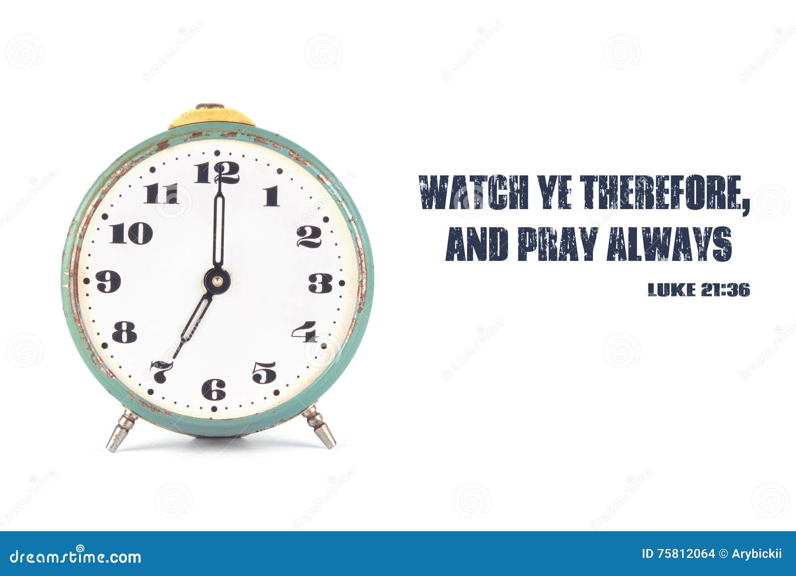 The Clock and the Words from the Bible Stock Photo - Image of isolated ...