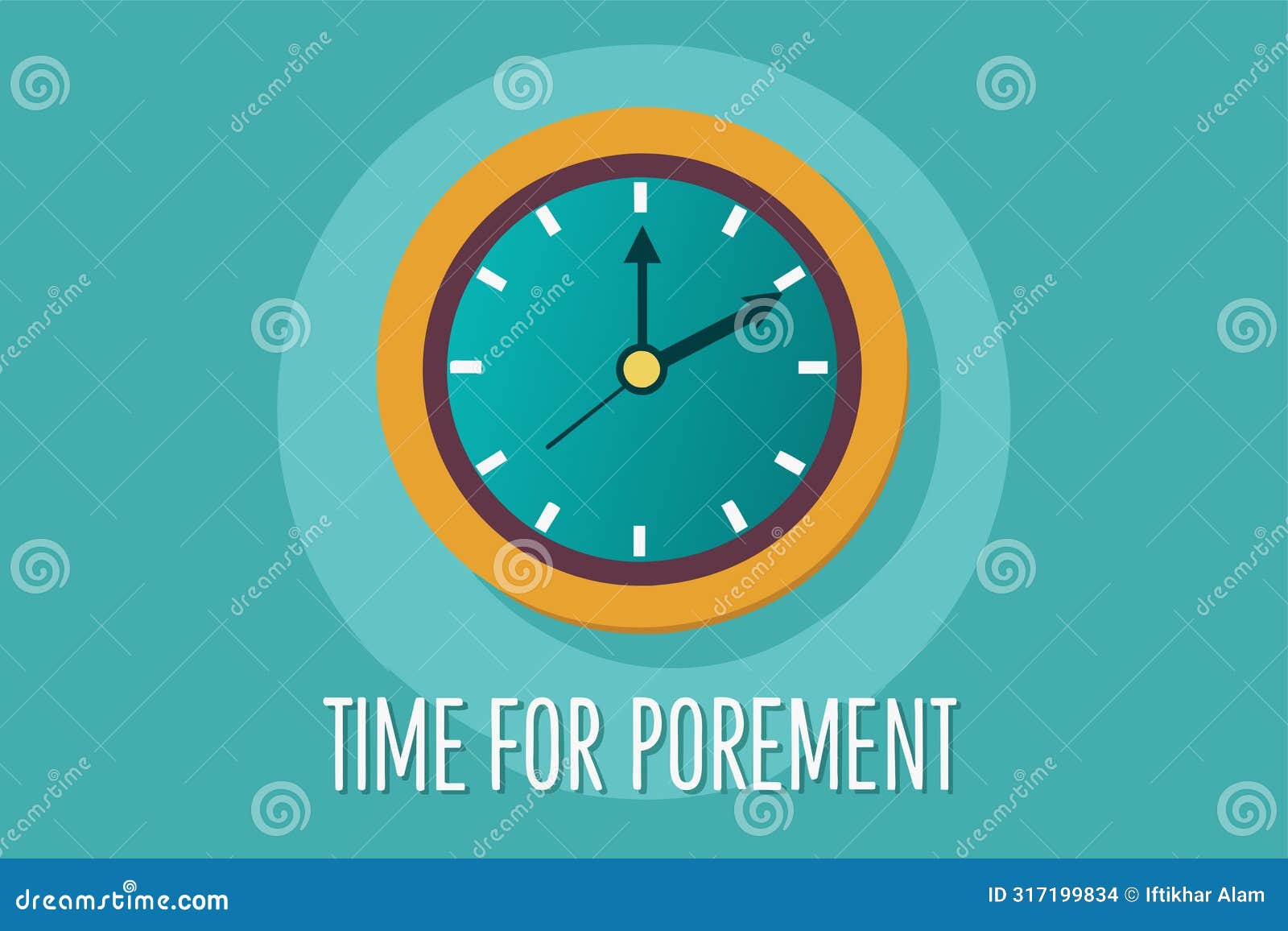 Clock with the Words Time for Agreement, Use the Time for Improvement ...
