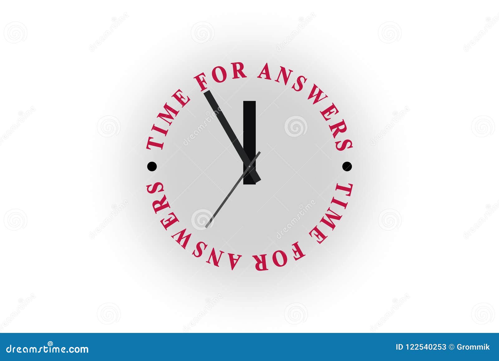 Clock with the Words TIME for ANSWERS. the Clock is 23: 55. Stock ...