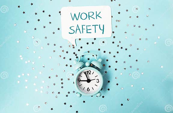 A Clock with the Words Work Safety Written Above it Stock Photo - Image ...