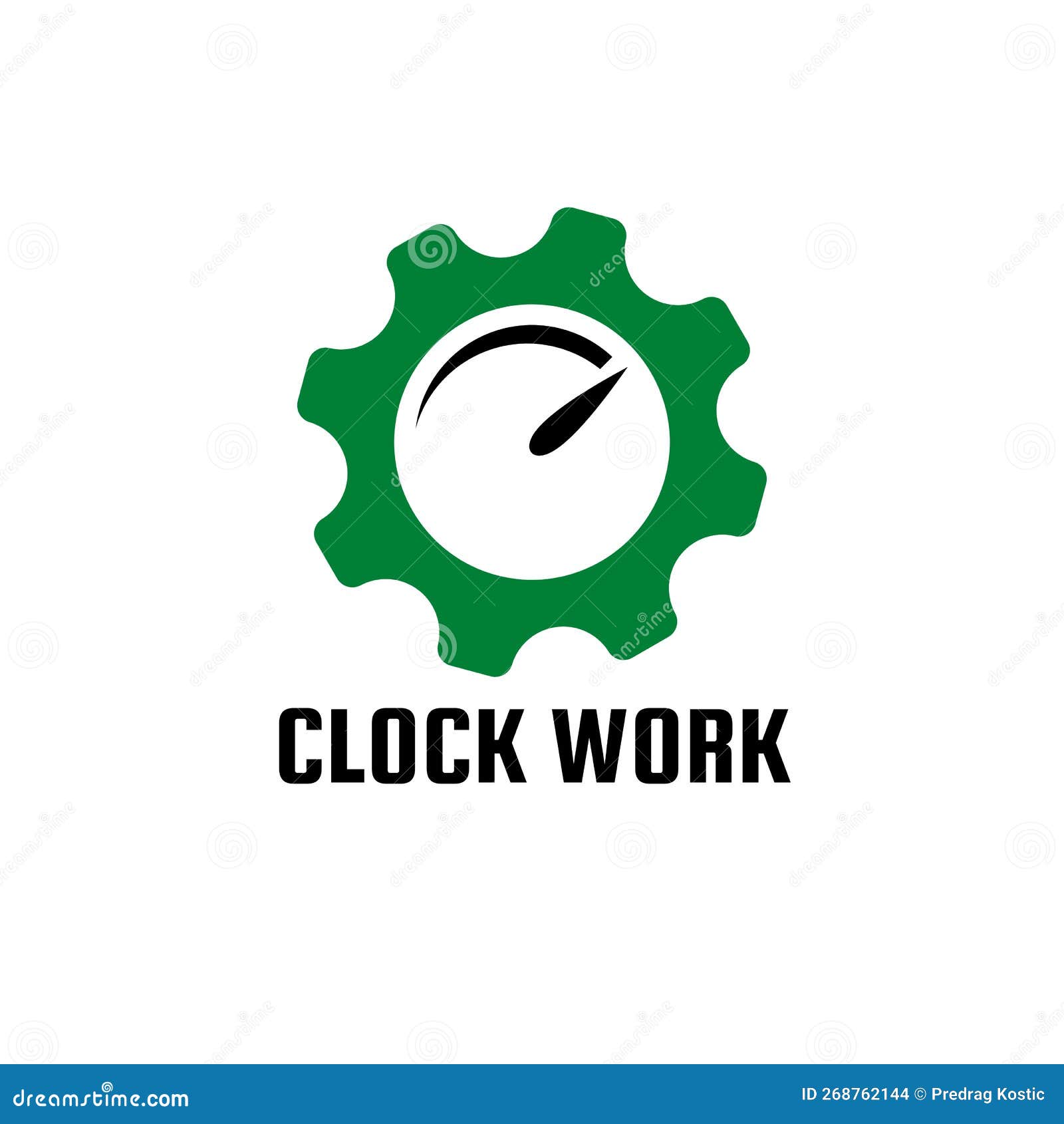 Clock work logo stock illustration. Illustration of label - 268762144