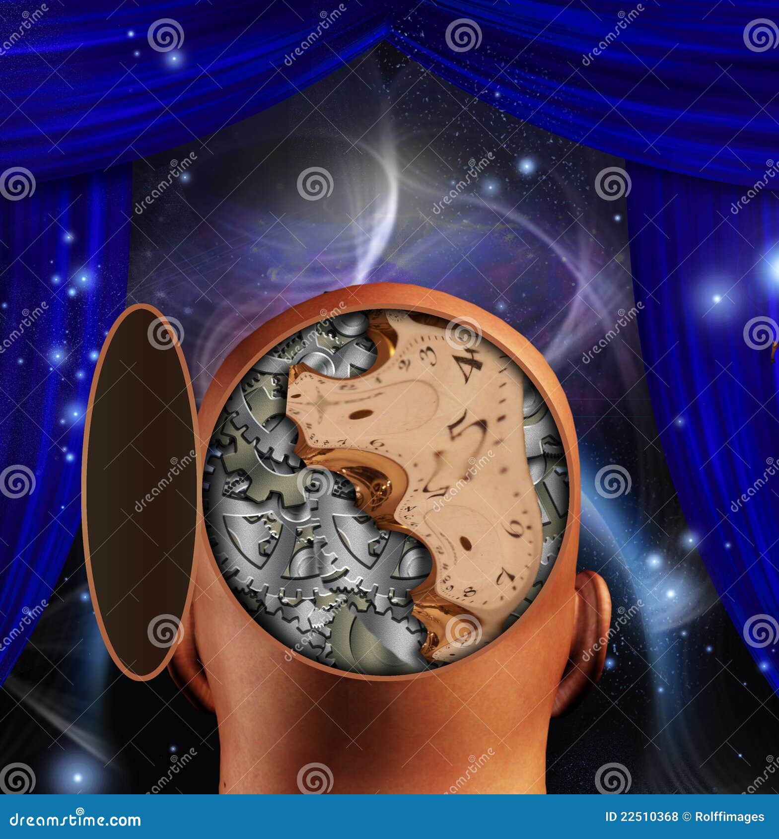 Clock works mind stock illustration. Illustration of clock - 22510368