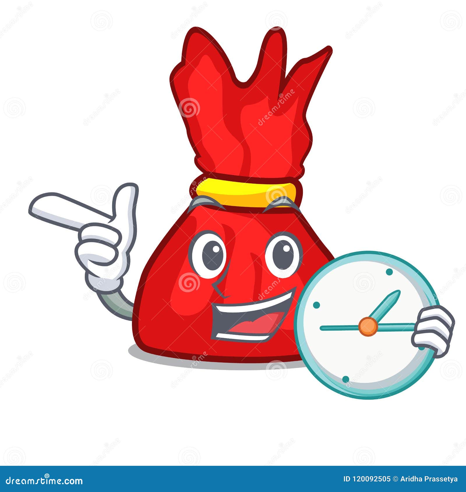 With Clock Wrapper Candy Character Cartoon Stock Vector - Illustration ...
