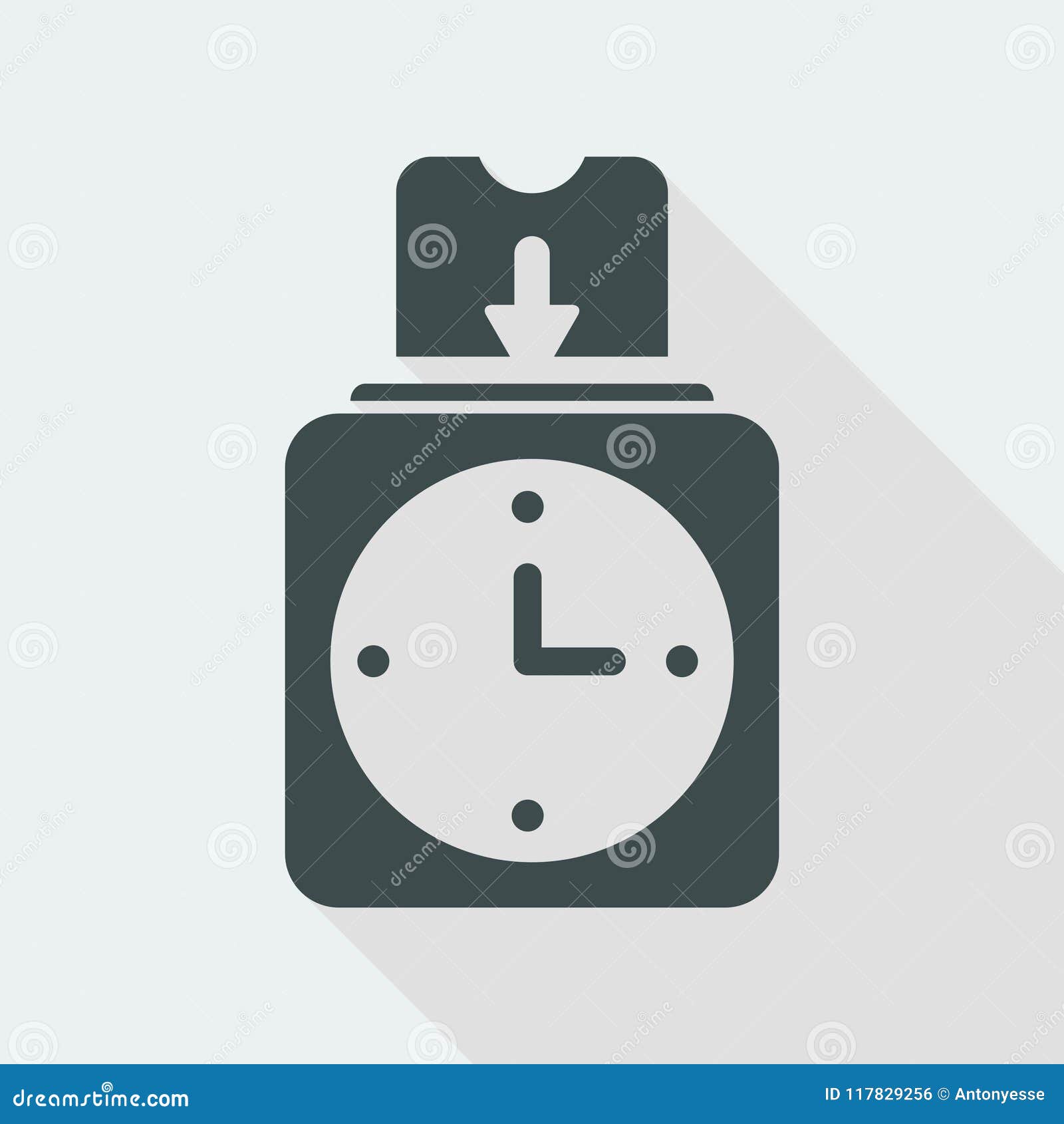 Clocking-in Card - Vector Flat Icon Stock Vector - Illustration of card ...
