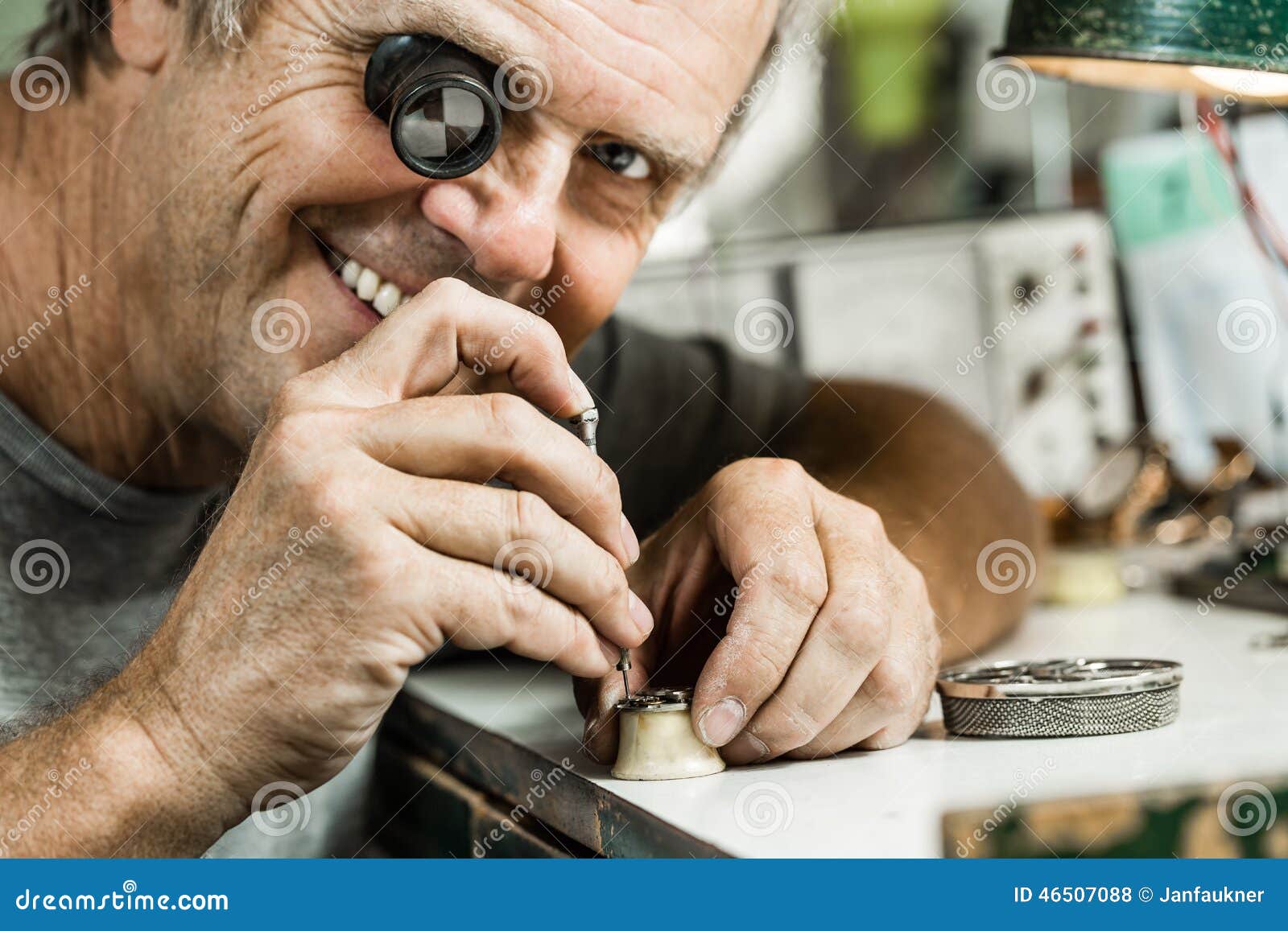 Clockmaker Repairing Wrist Watch Stock Photo - Image of gear, accuracy ...