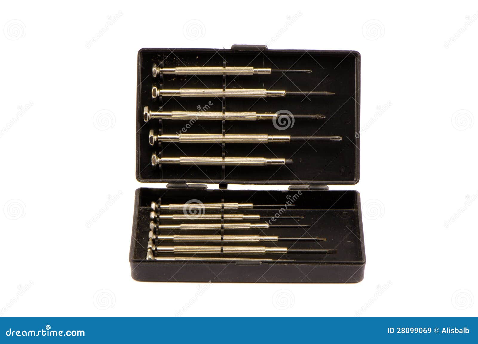 Clockmaker Tools Box Isolated on White Stock Image - Image of ...