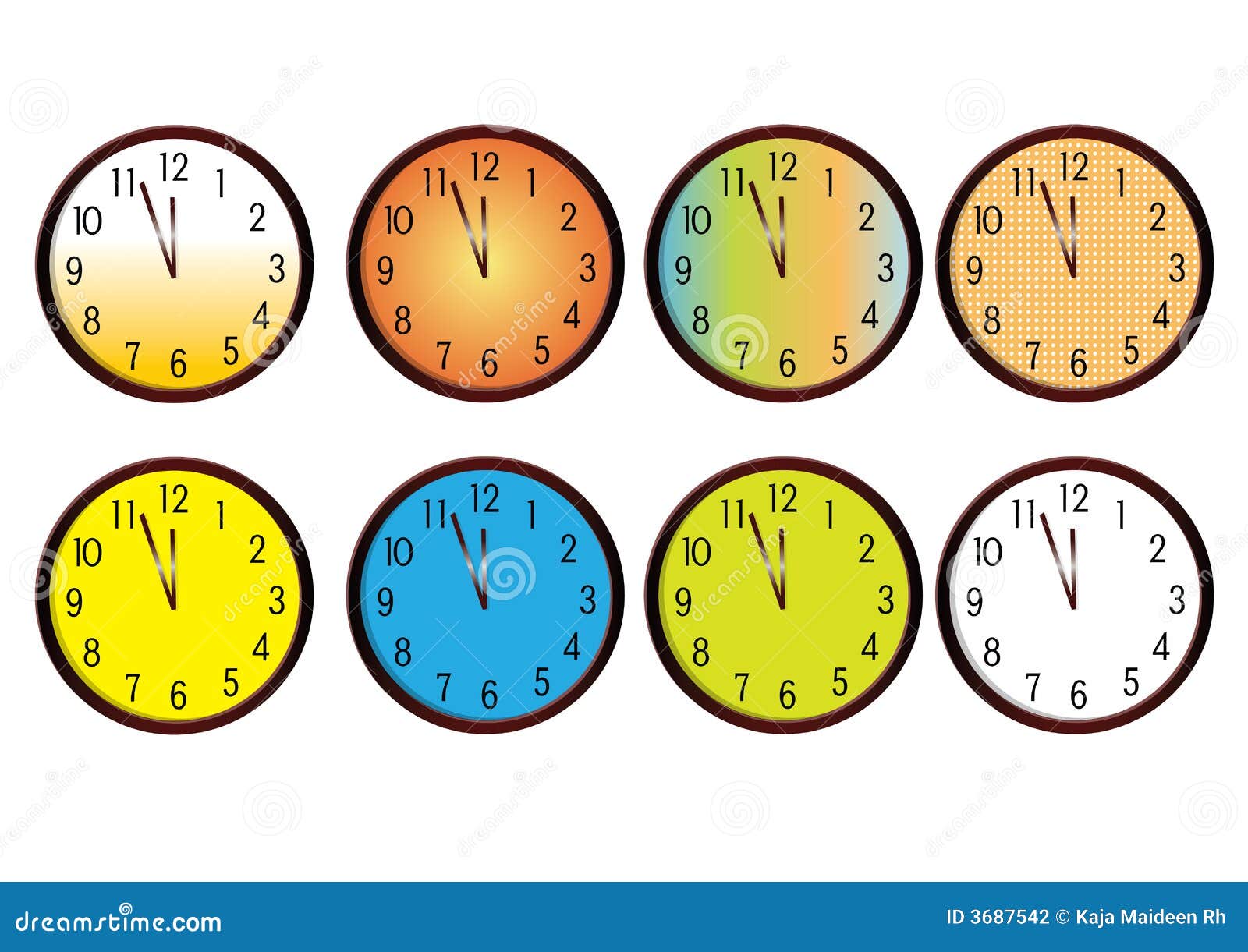 Clocks Set Cartoon Vector | CartoonDealer.com #50317663