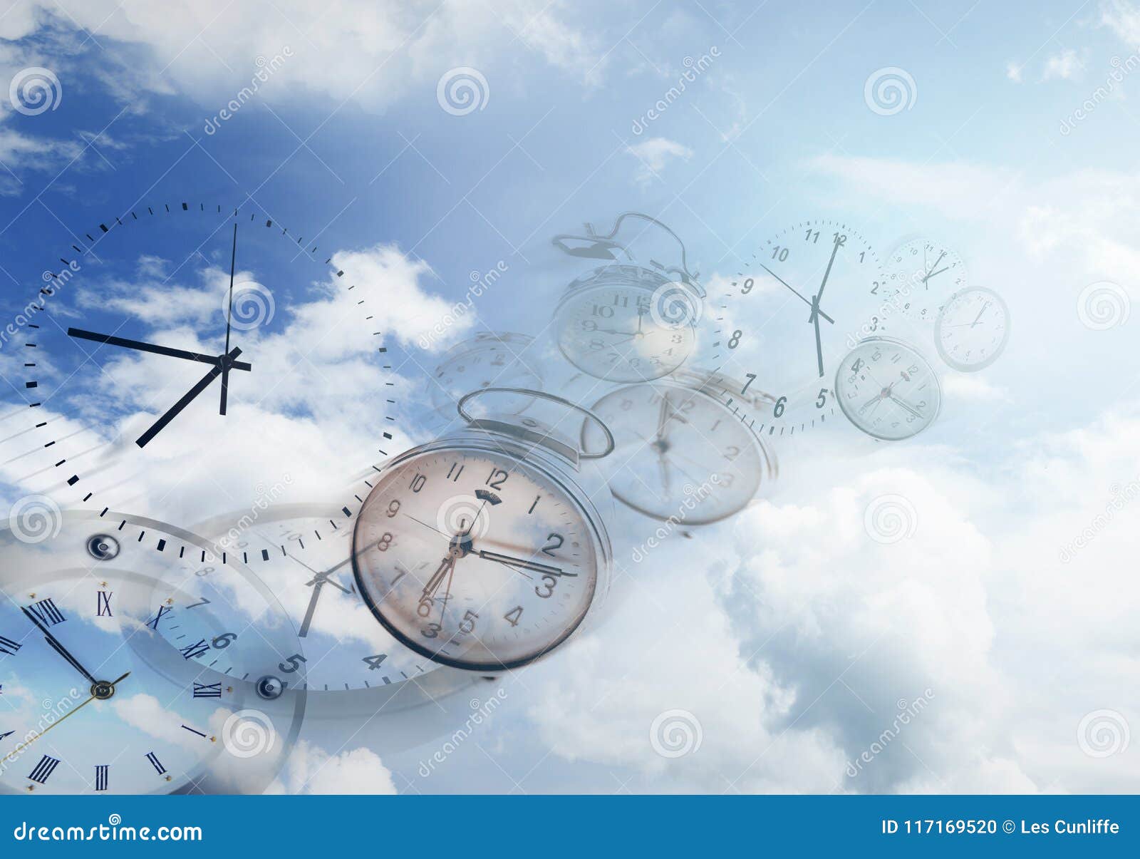 Time Flies Concept - Picture Of A Man In Panic Trying To Grab An Old ...