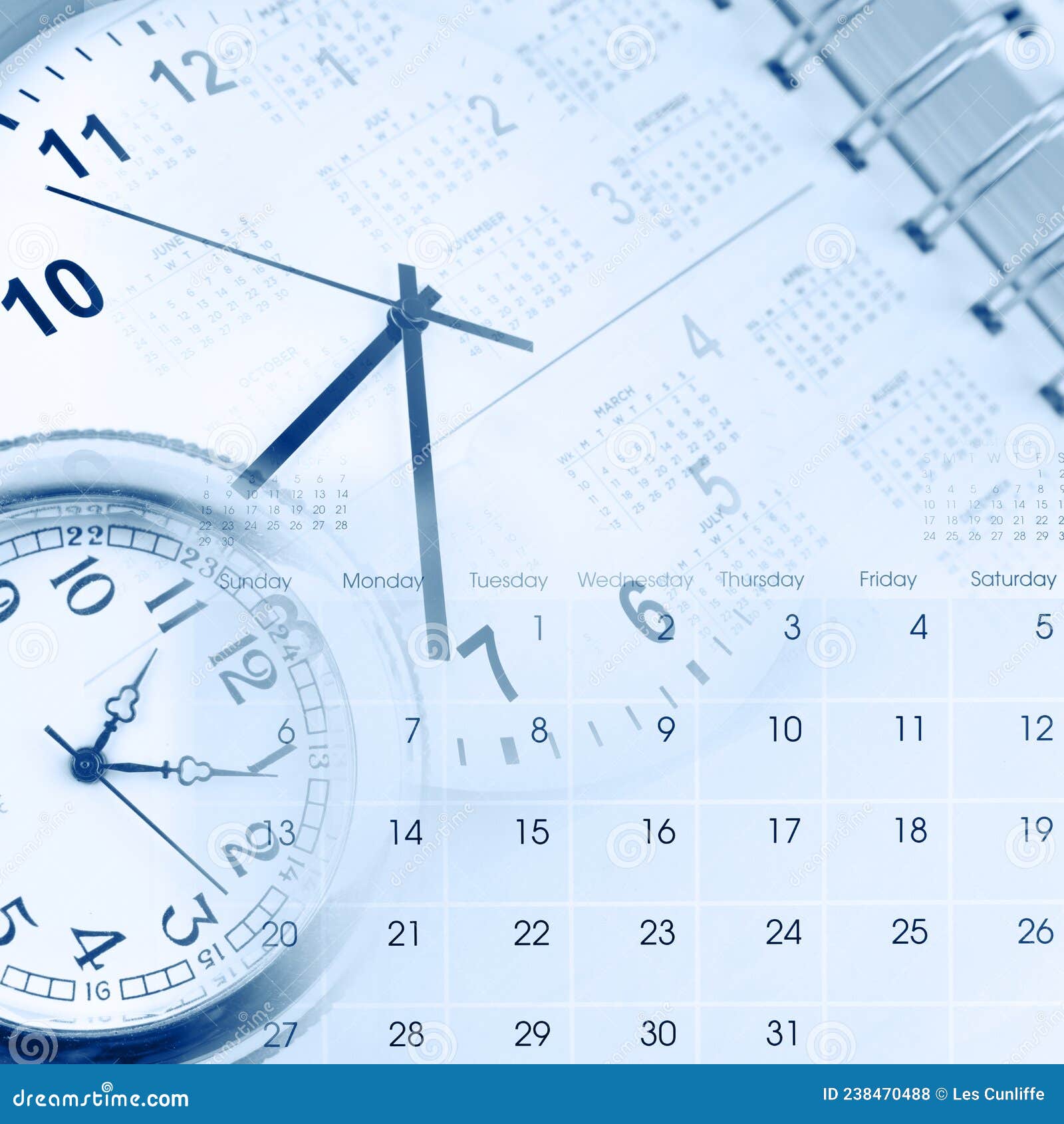 Clocks and calendar stock photo. Image of objects, appointment - 238470488