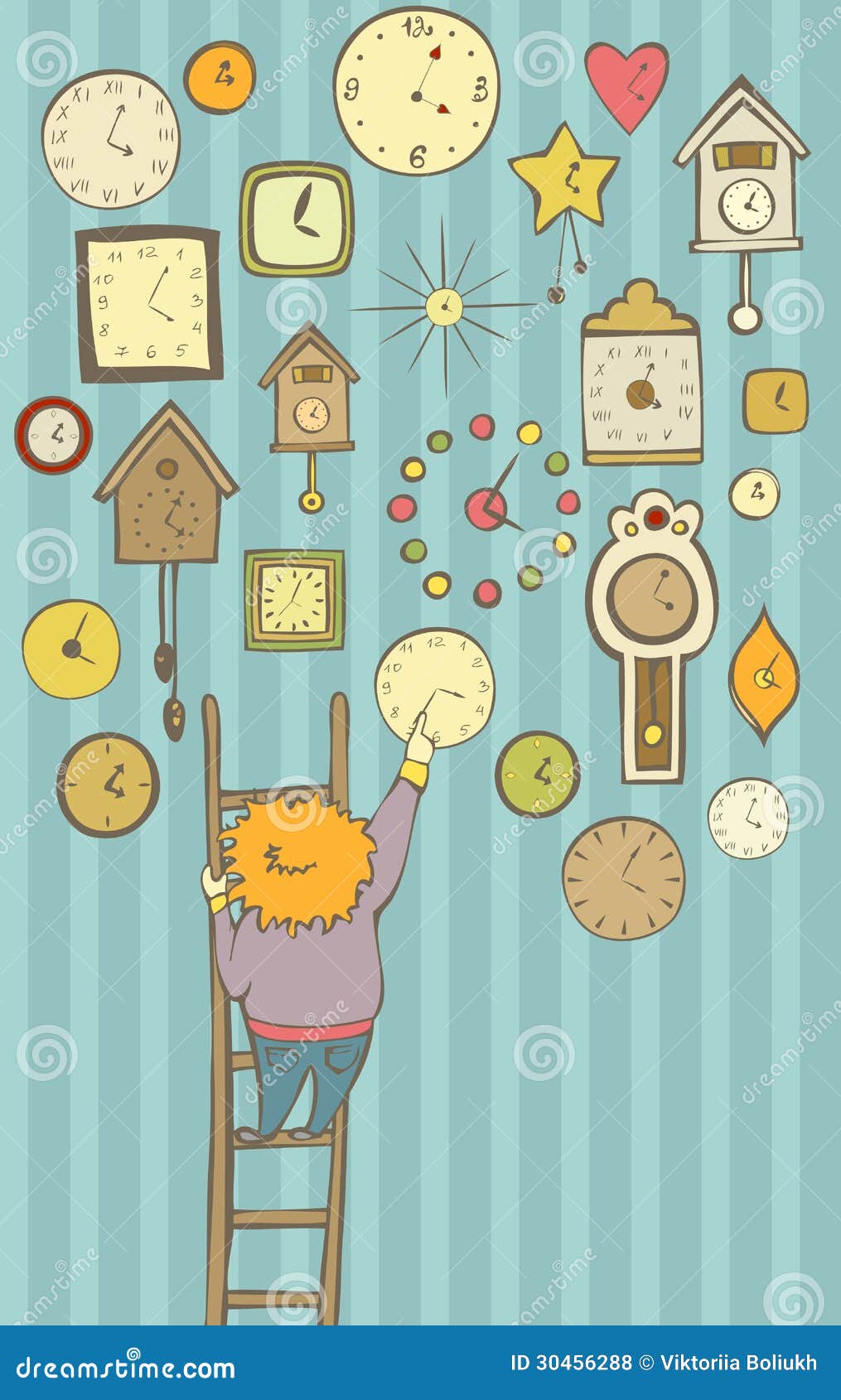 Clocks collector stock illustration. Illustration of collection - 30456288