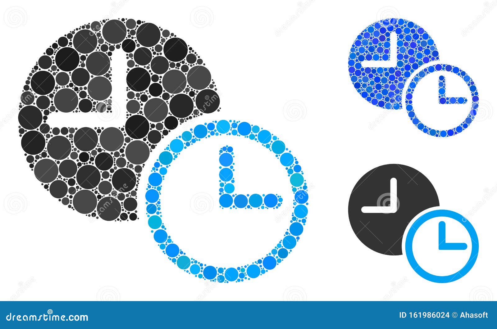 Clocks Composition Icon of Circle Dots Stock Vector - Illustration of ...