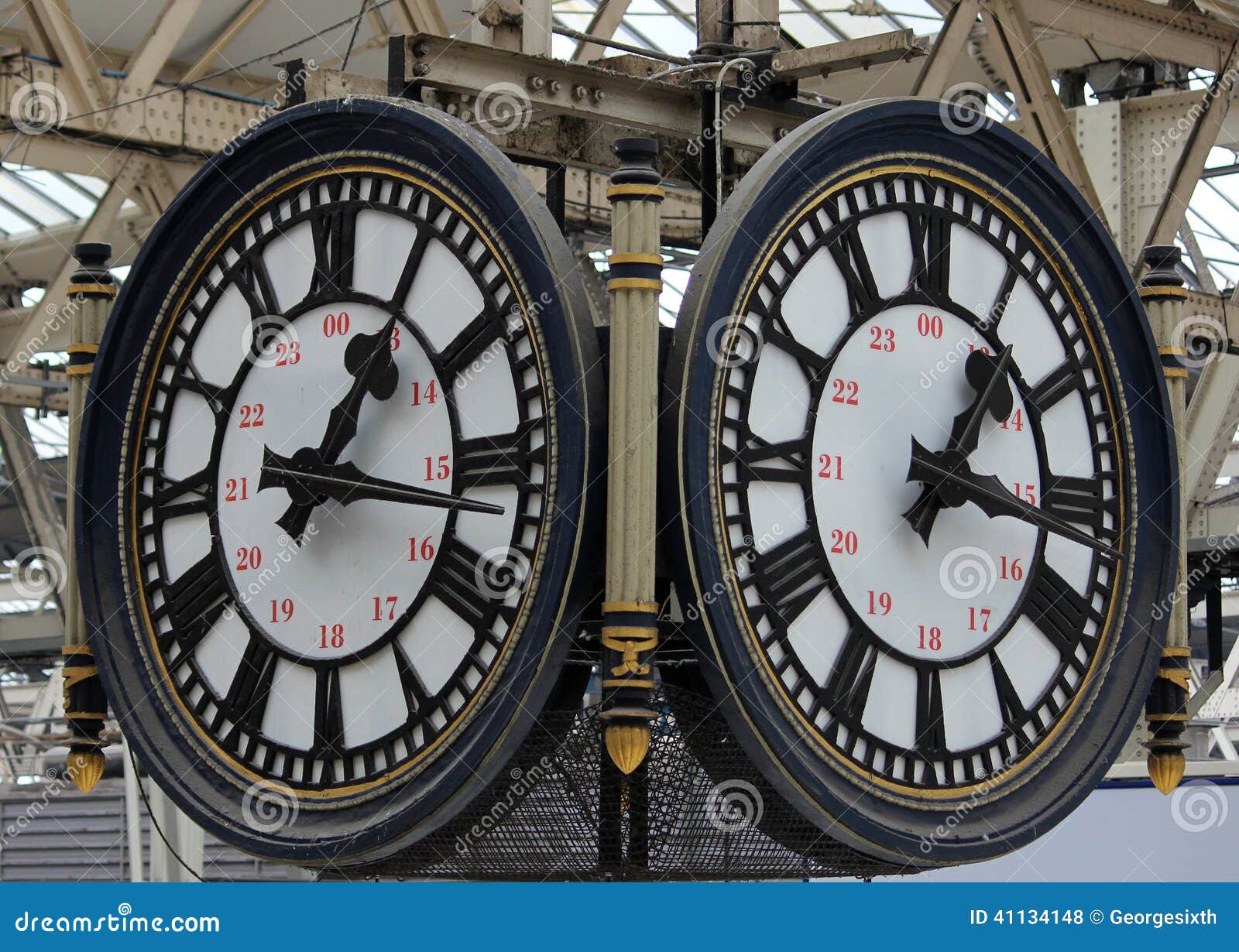 Clocks with 24 Hours Markings at Waterloo Station Editorial Stock Photo ...