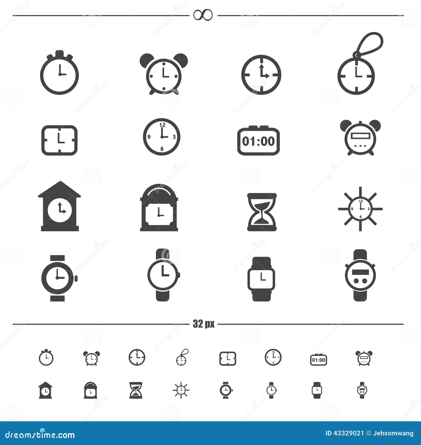 Clocks icons vector stock vector. Illustration of eps1 - 43329021