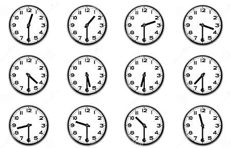 Clocks Indicating the Half Hour Stock Illustration - Illustration of ...