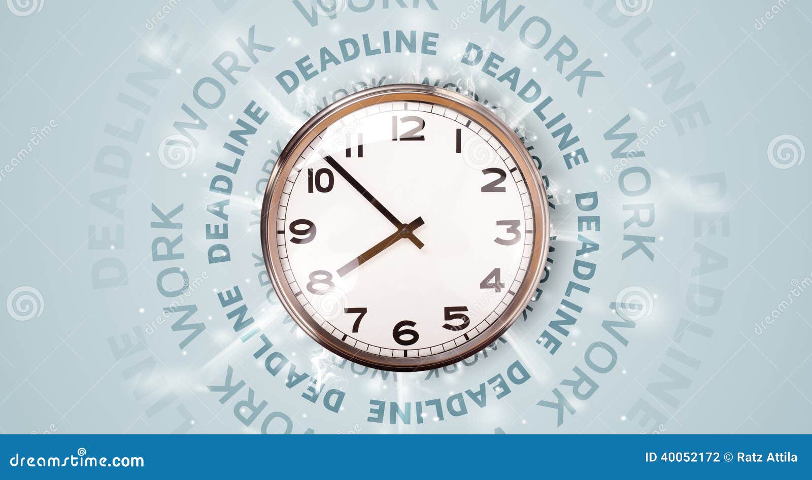 Clocks with Work and Deadline Round Writing Stock Photo - Image of ...