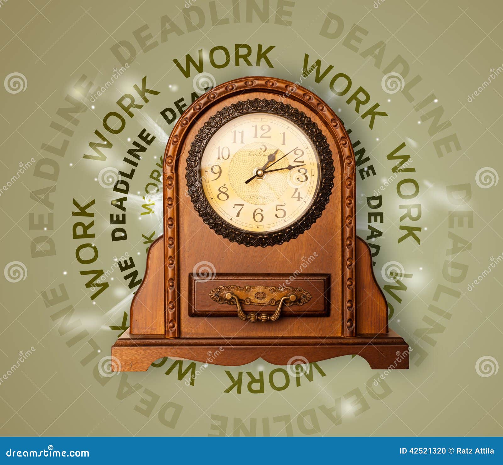 Clocks with Work and Deadline Round Writing Stock Photo - Image of ...