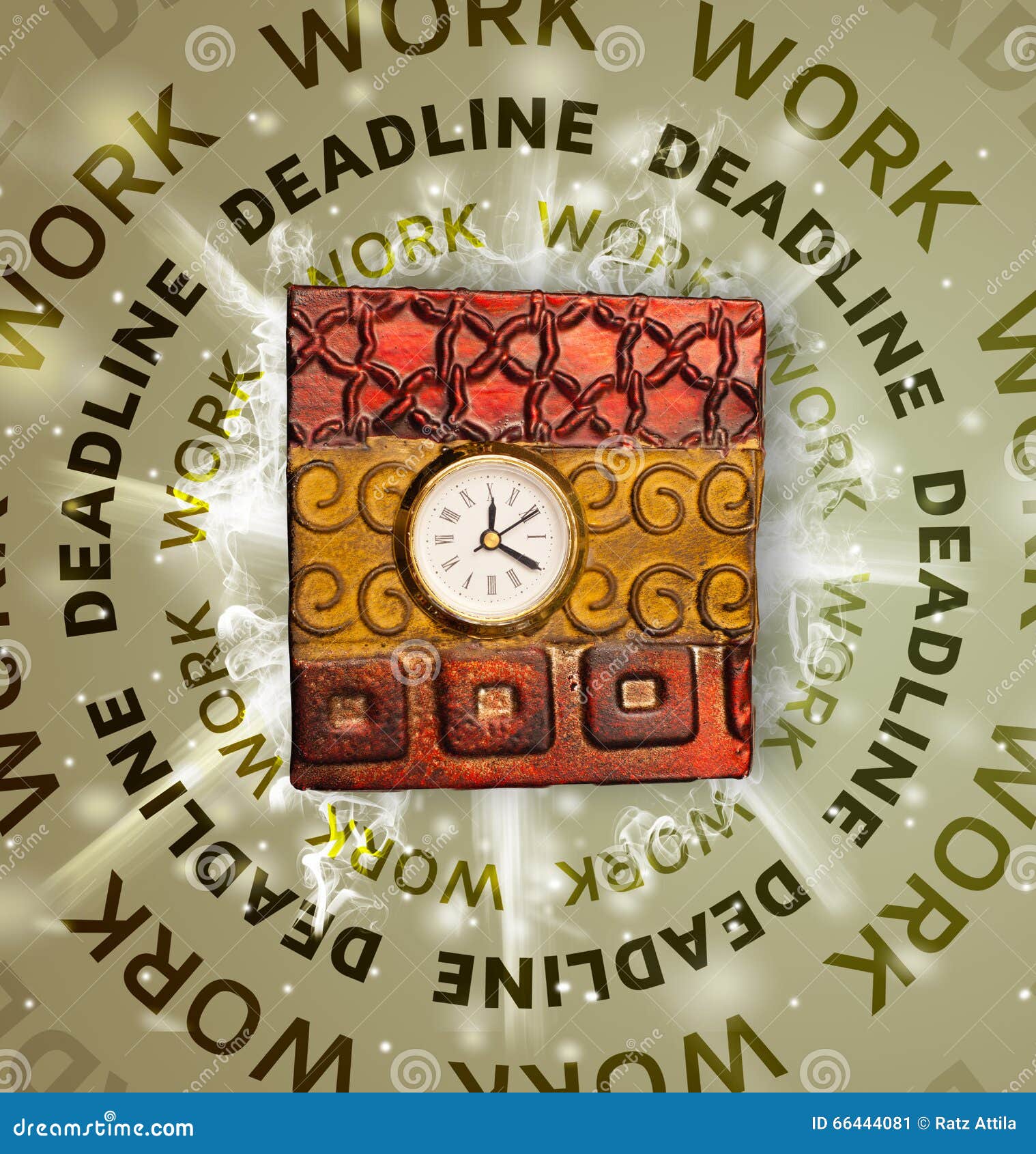 Clocks with Work and Deadline Round Writing Stock Illustration ...