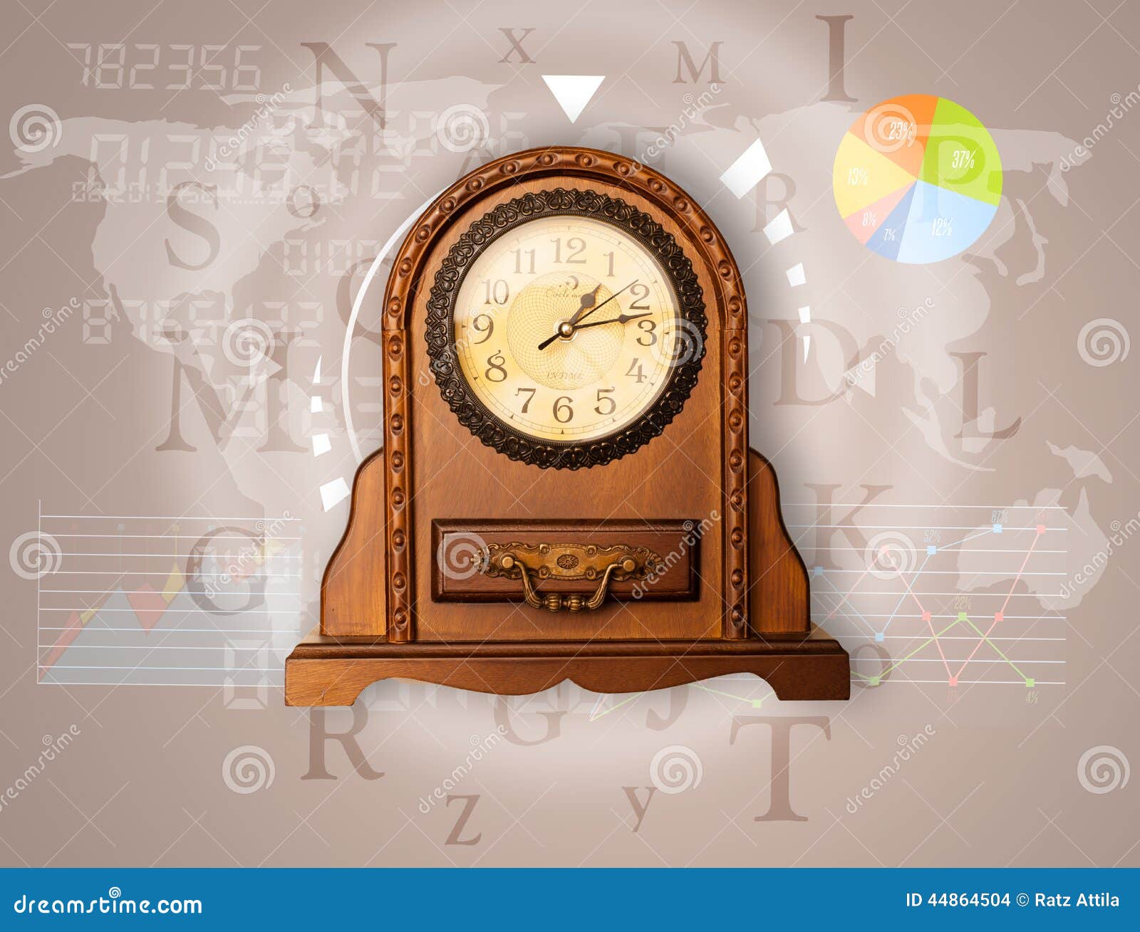 Clocks with World Time and Finance Business Concept Stock Illustration ...