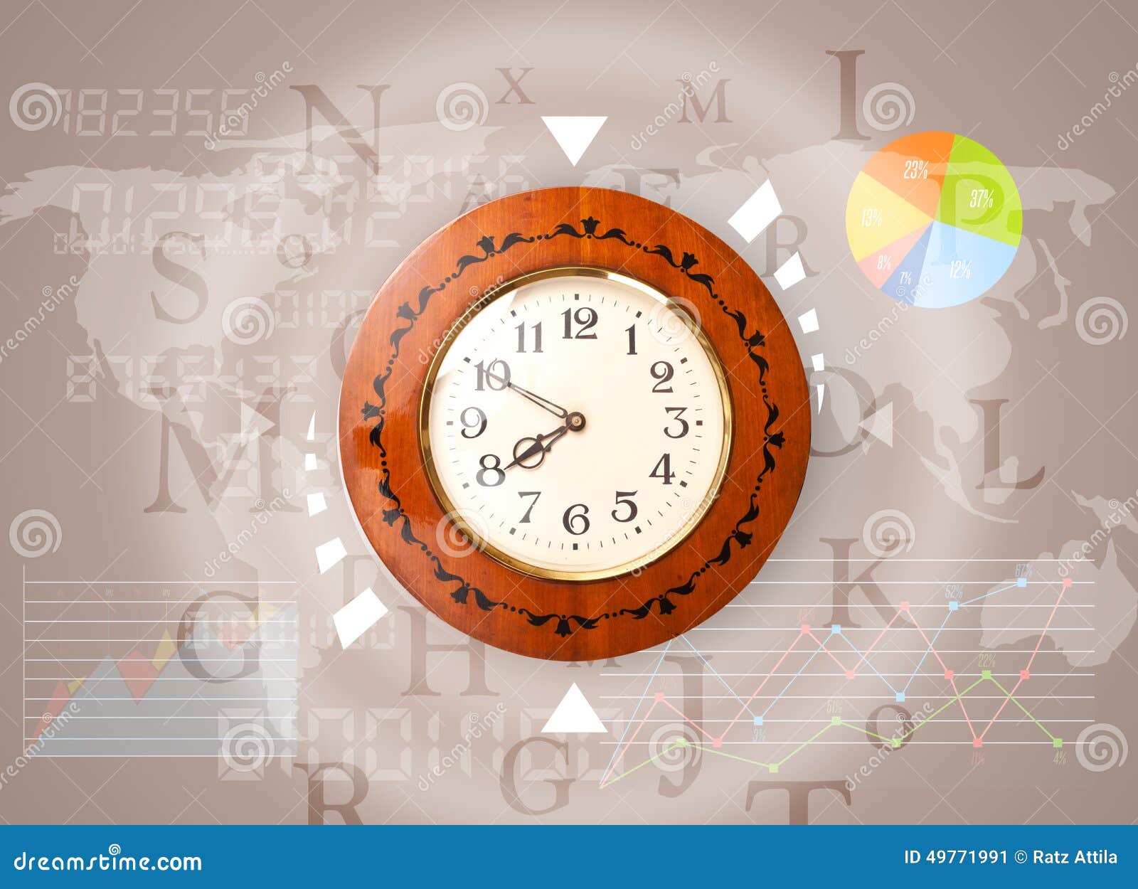 Clocks with World Time and Finance Business Concept Stock Image - Image ...