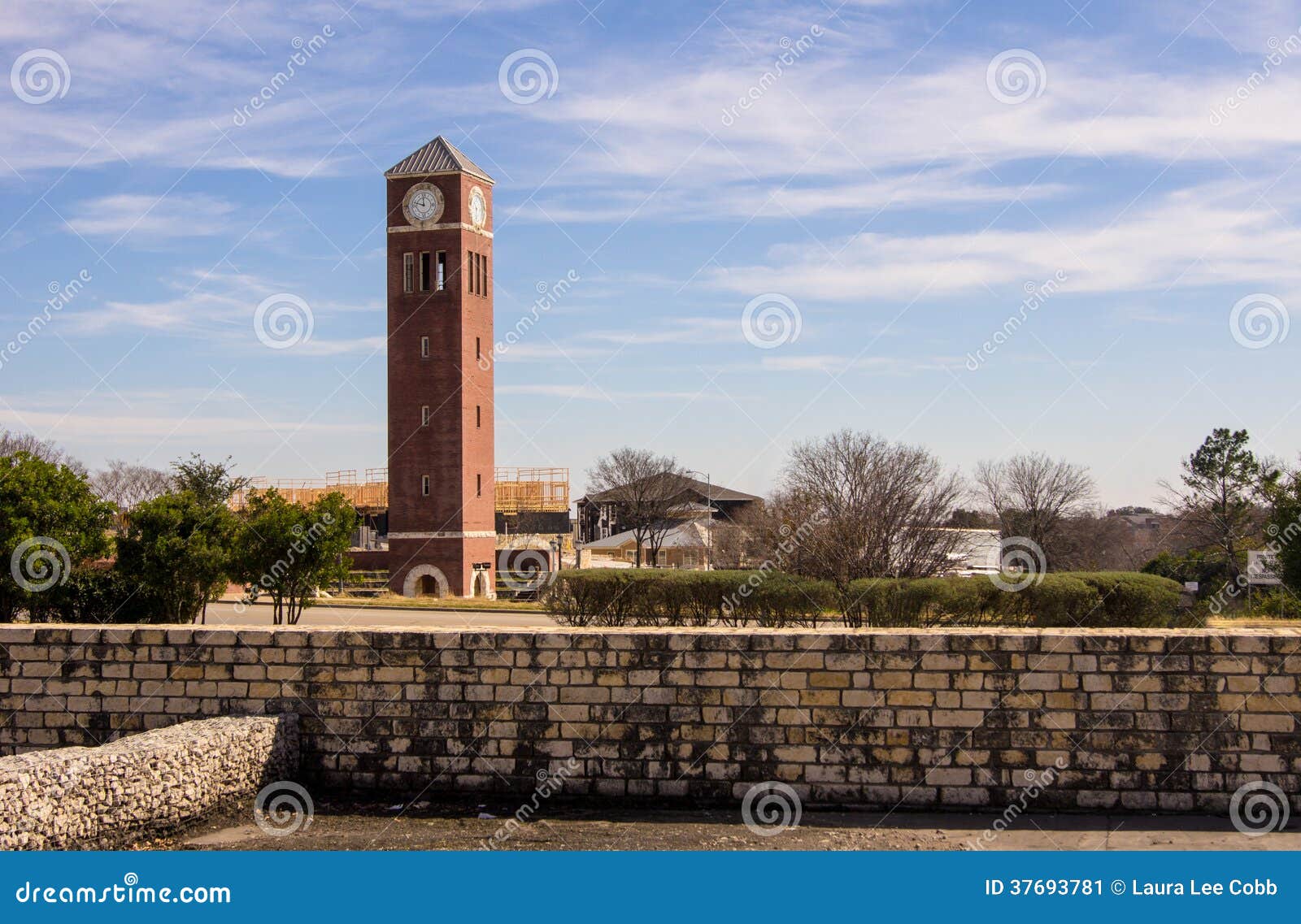 Clocktower stock image. Image of clocktower, brick, spring - 37693781