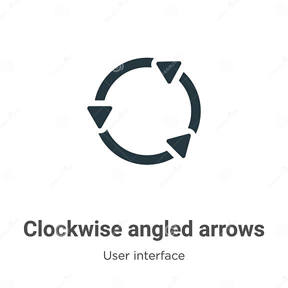 Clockwise Angled Arrows Vector Icon on White Background. Flat Vector ...