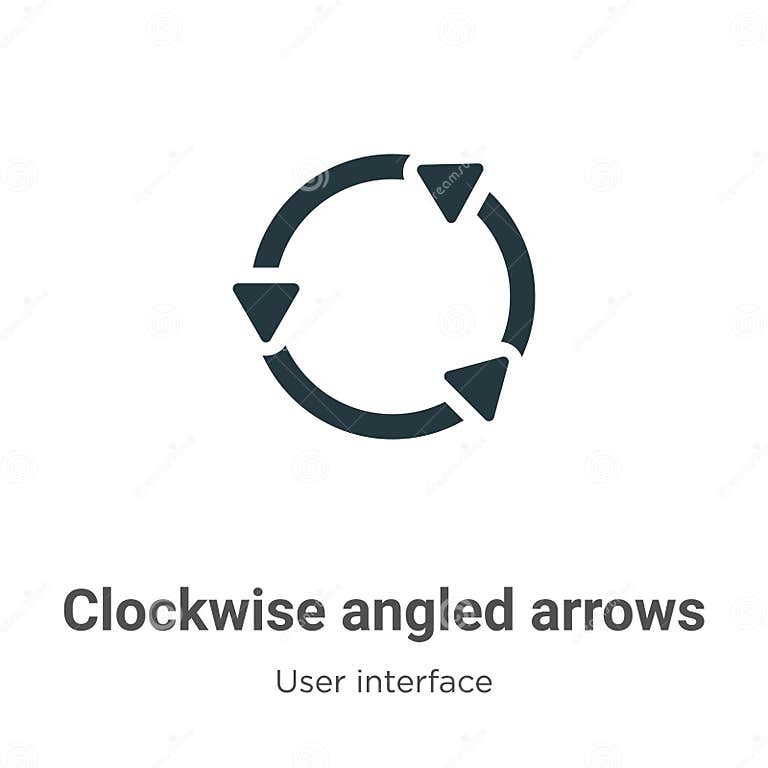Clockwise Angled Arrows Vector Icon on White Background. Flat Vector ...