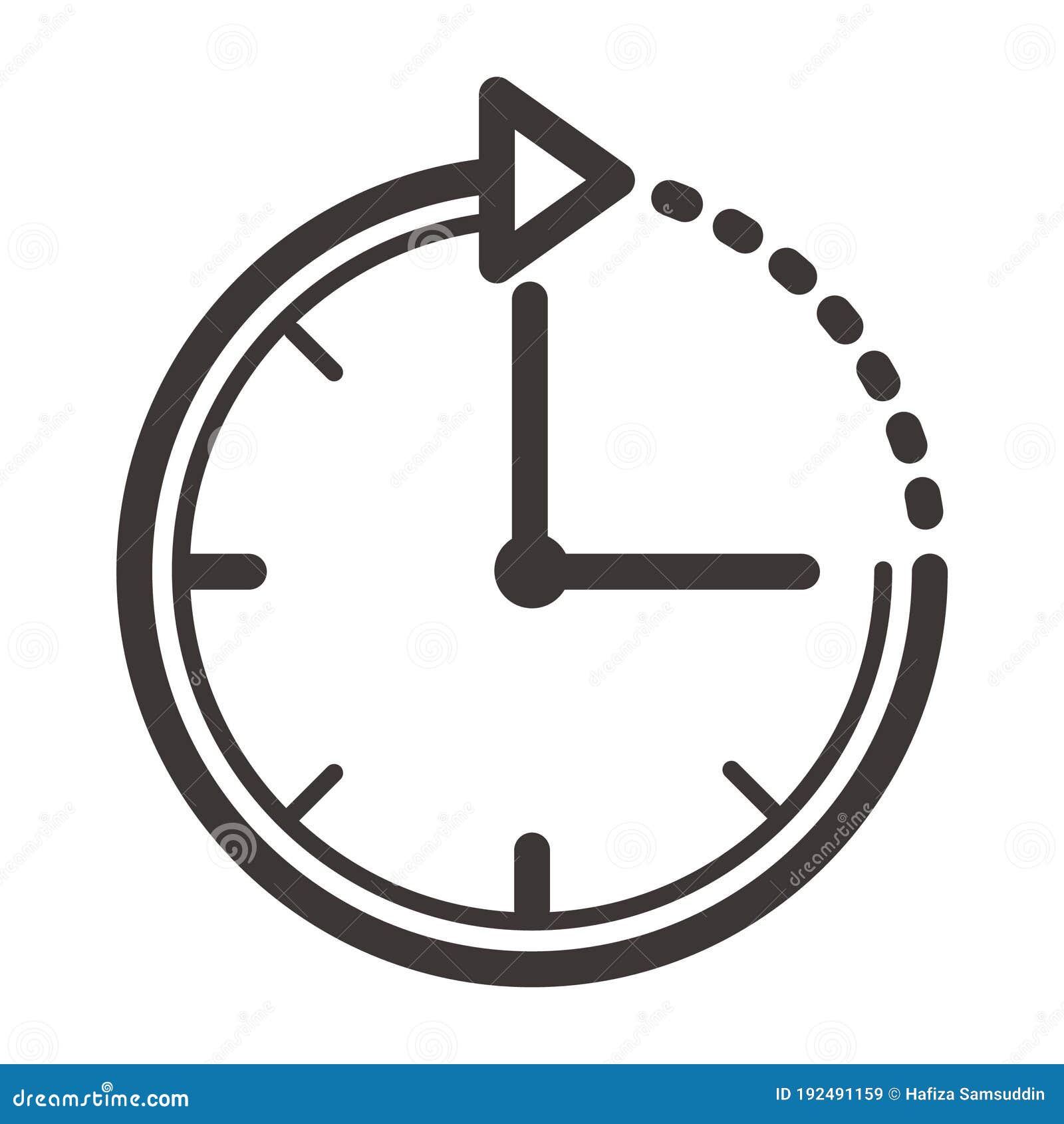 Clockwise Clock. Vector Illustration Decorative Design Stock Vector ...