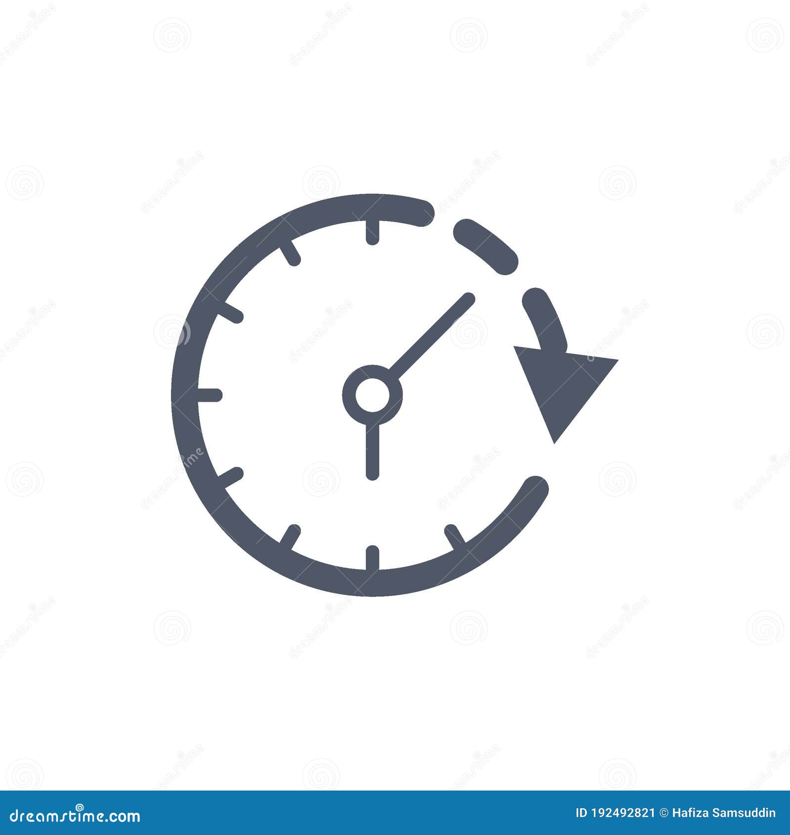 Clockwise Clock. Vector Illustration Decorative Design Stock Vector ...