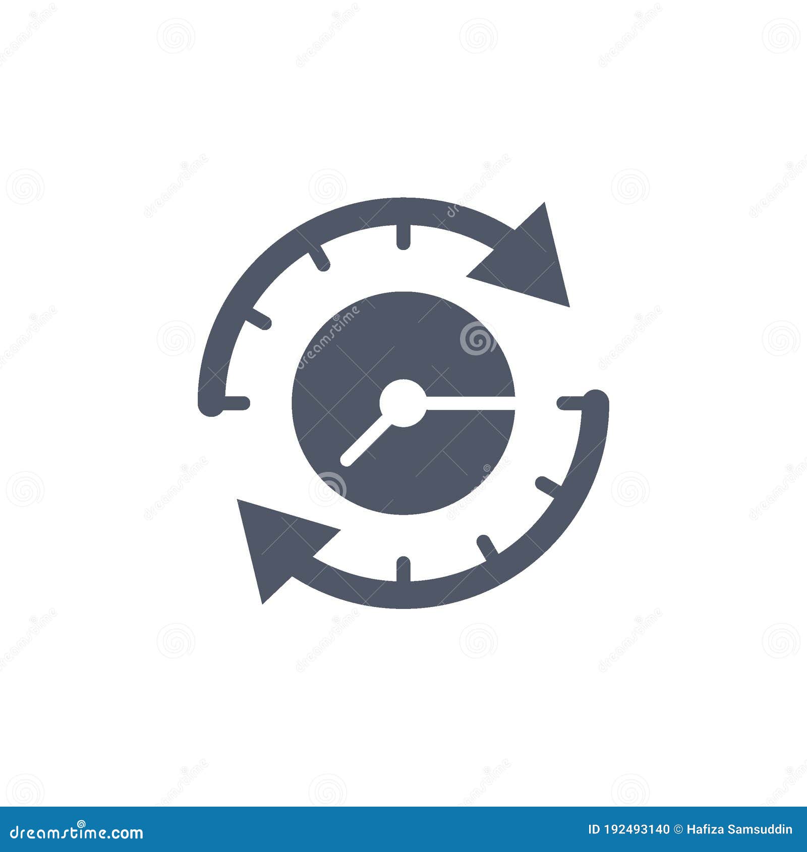 Clockwise Clock. Vector Illustration Decorative Design Stock Vector ...