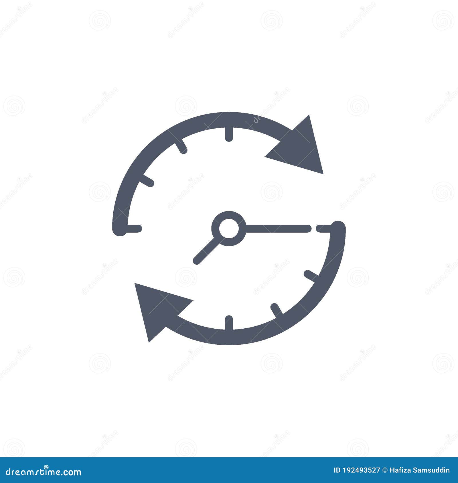 Clockwise Clock. Vector Illustration Decorative Design Stock Vector ...