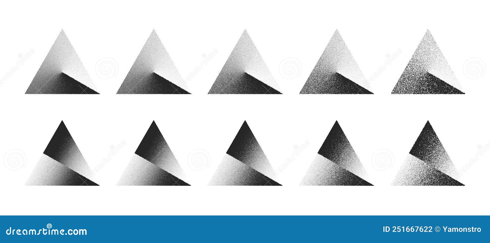 Clockwise Gradient and Shifted Triangle Shapes Vector Set Isolated on ...