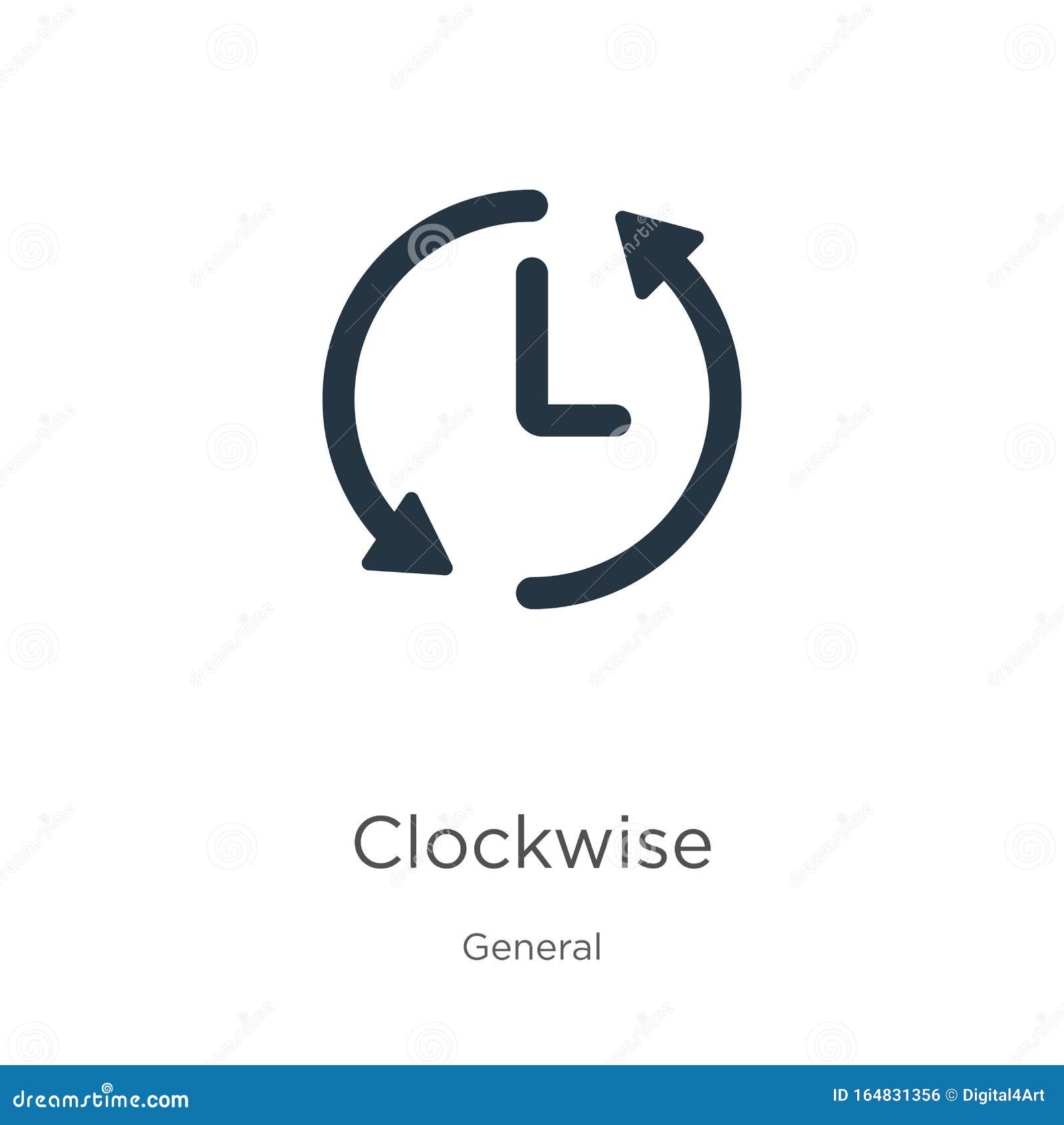 Clockwise Icon Vector. Trendy Flat Clockwise Icon from General ...