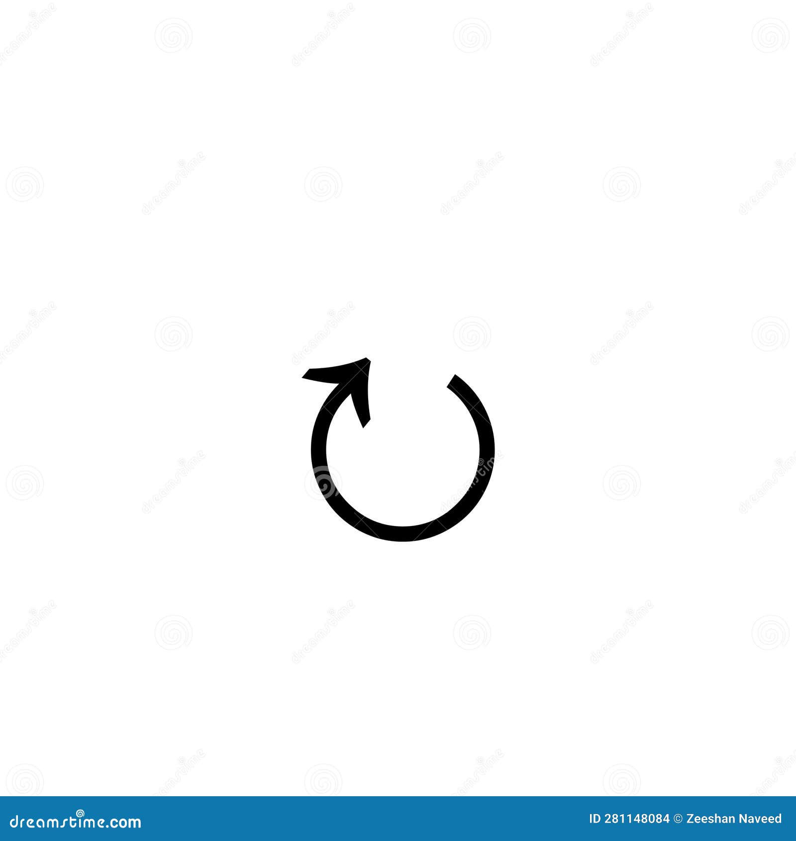 Anticlockwise Open Arrow Isolated On White Background. Stock ...